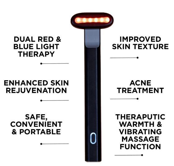 PRO LED wand with Red n Blue Light BLK — S+S Hair & Beauty