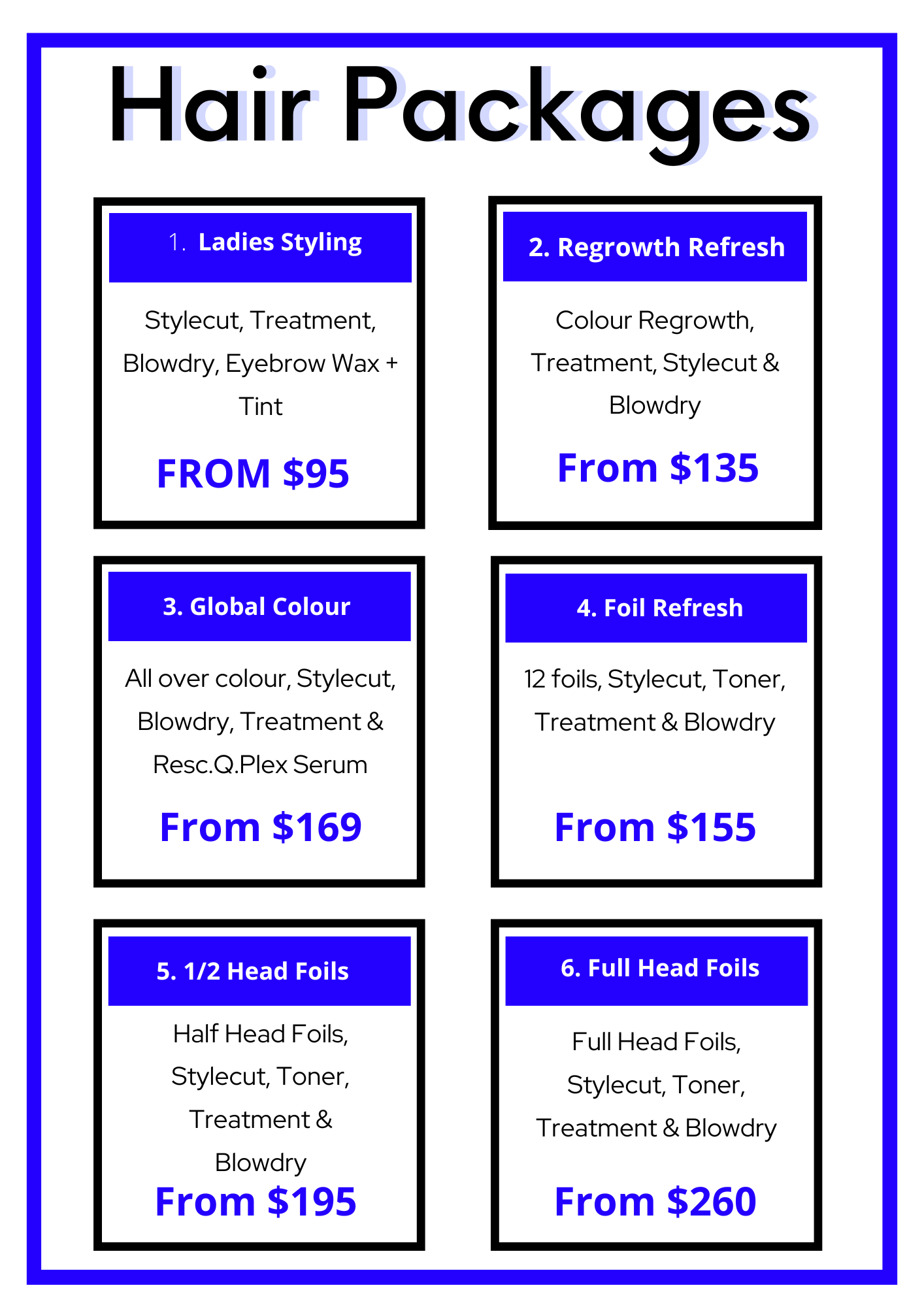 Price List — S+S Hair & Beauty